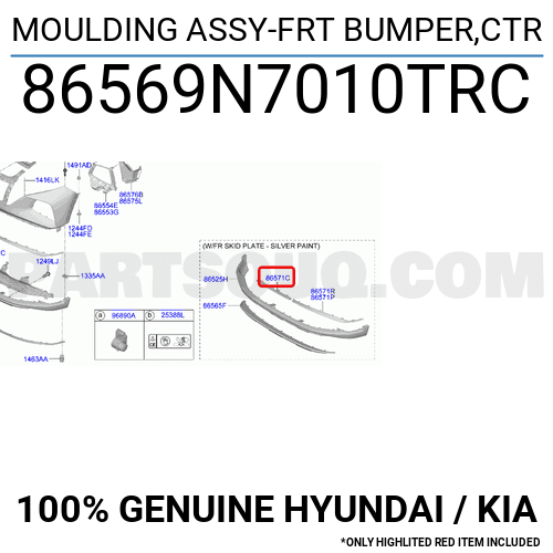 MOULDING ASSY-FRT BUMPER,CTR 86569N7010TRC | Hyundai / KIA Parts | PartSouq