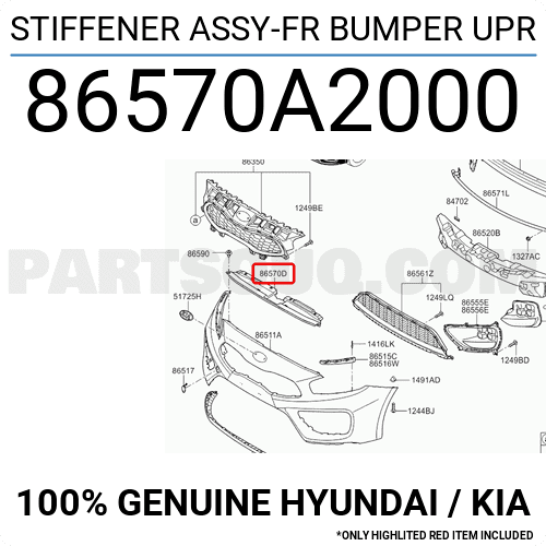 STIFFENER ASSY-FR BUMPER UPR 86570A2000 | Hyundai / KIA Parts | PartSouq