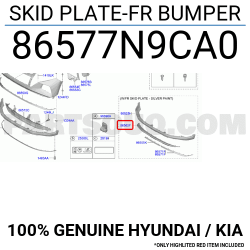 SKID PLATE-FR BUMPER 86577N9CA0 | Hyundai / KIA Parts | PartSouq