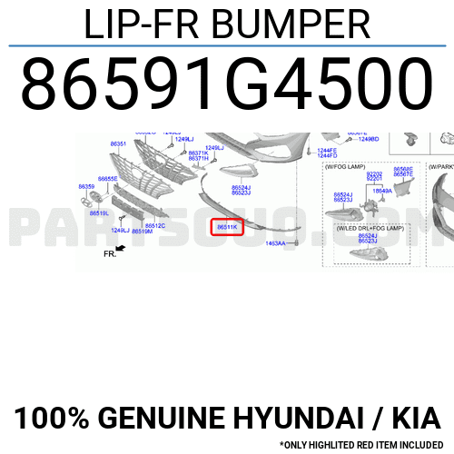 LIP-FR BUMPER 86591G4500 | Hyundai / KIA Parts | PartSouq