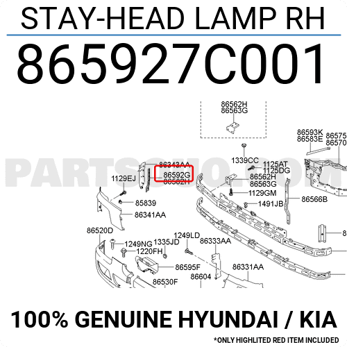 STAY-HEAD LAMP RH 865927C001 | Hyundai / KIA Parts | PartSouq