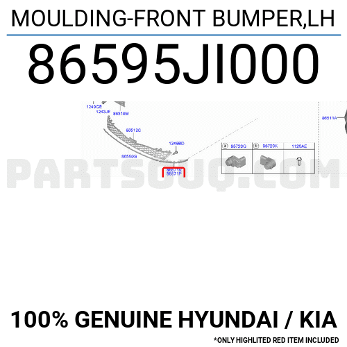 MOULDING-FRONT BUMPER,LH 86595JI000 | Hyundai / KIA Parts | PartSouq