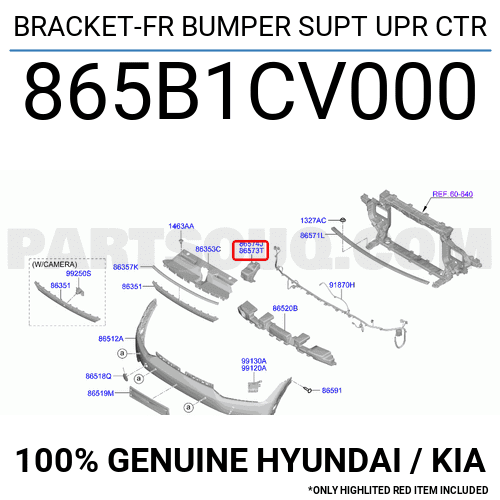 BRACKET-FR BUMPER SUPT UPR CTR 865B1CV000 | Hyundai / KIA Parts | PartSouq