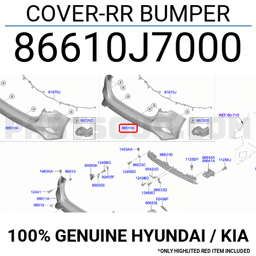 COVER-RR BUMPER 86610J7000 | Hyundai / KIA Parts | PartSouq