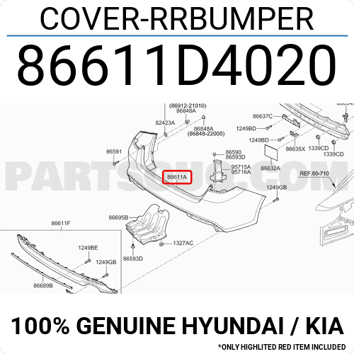 COVER-RRBUMPER 86611D4020 | Hyundai / KIA Parts | PartSouq