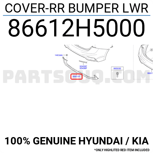 COVER-RR BUMPER LWR 86612H5000 | Hyundai / KIA Parts | PartSouq