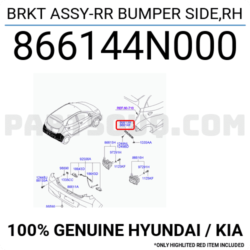 BRKT ASSY-RR BUMPER SIDE,RH 866144N000 | Hyundai / KIA Parts | PartSouq