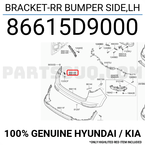 BRACKET-RR BUMPER SIDE,LH 86615D9000 | Hyundai / KIA Parts | PartSouq