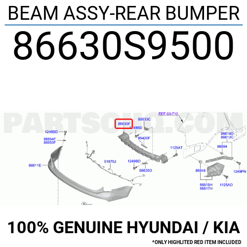 BEAM ASSY-REAR BUMPER 86630S9500 | Hyundai / KIA Parts | PartSouq
