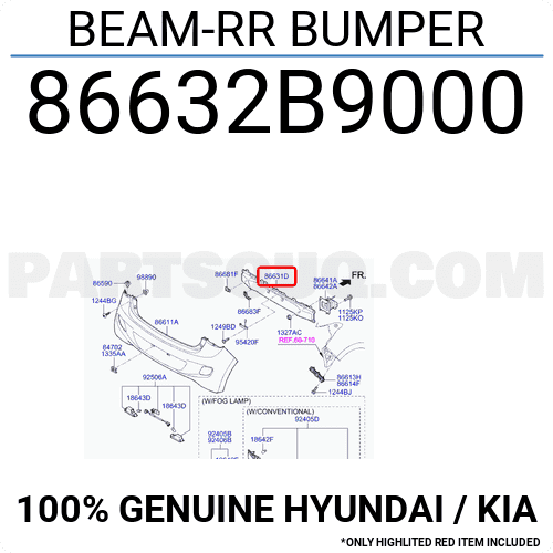 BEAM-RR BUMPER 86632B9000 | Hyundai / KIA Parts | PartSouq