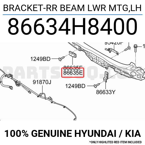 BRACKET-RR BEAM LWR MTG,LH 86634H8400 | Hyundai / KIA Parts | PartSouq
