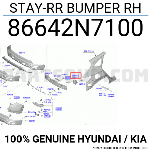 STAY-RR BUMPER RH 86642N7100 | Hyundai / KIA Parts | PartSouq
