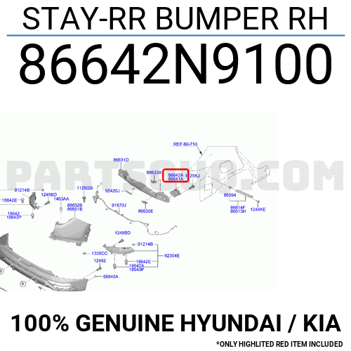 STAY-RR BUMPER RH 86642N9100 | Hyundai / KIA Parts | PartSouq
