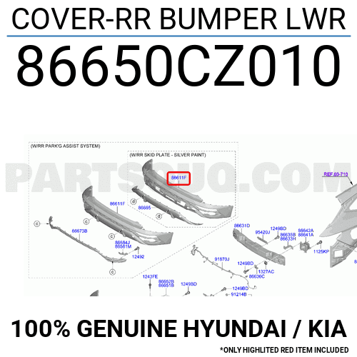 COVER-RR BUMPER LWR 86650CZ010 | Hyundai / KIA Parts | PartSouq
