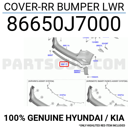 COVER-RR BUMPER LWR 86650J7000 | Hyundai / KIA Parts | PartSouq