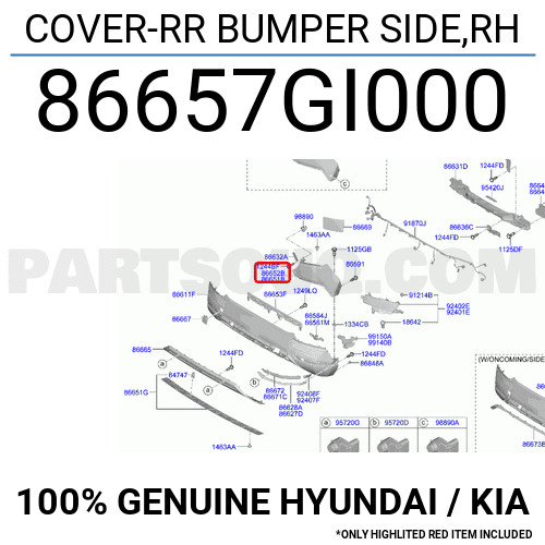 COVER-RR BUMPER SIDE,RH 86657GI000 | Hyundai / KIA Parts | PartSouq