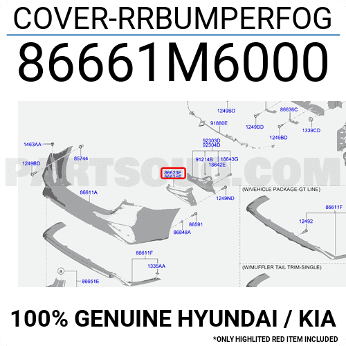 COVER-RRBUMPERFOG 86661M6000 | Hyundai / KIA Parts | PartSouq