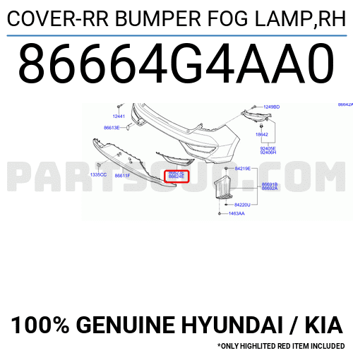 COVER-RR BUMPER FOG LAMP,RH 86664G4AA0 | Hyundai / KIA Parts | PartSouq