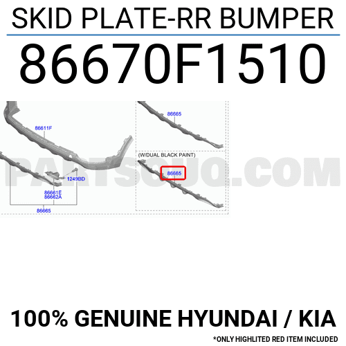 SKID PLATE-RR BUMPER 86670F1510 | Hyundai / KIA Parts | PartSouq