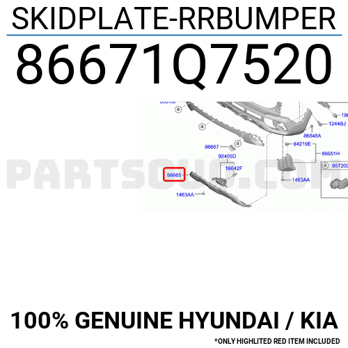 SKIDPLATE-RRBUMPER 86671Q7520 | Hyundai / KIA Parts | PartSouq