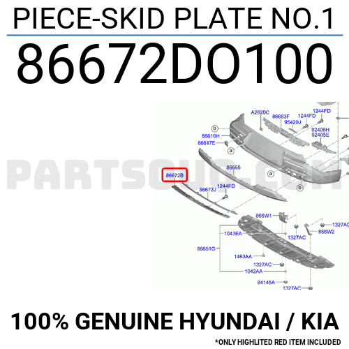 PIECE-SKID PLATE NO.1 86672DO100 | Hyundai / KIA Parts | PartSouq