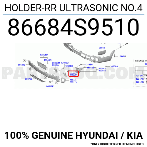 HOLDER-RR ULTRASONIC NO.4 86684S9510 | Hyundai / KIA Parts | PartSouq
