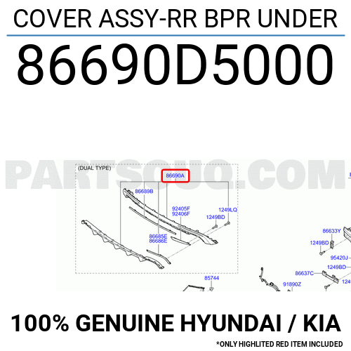 COVER ASSY-RR BPR UNDER 86690D5000 | Hyundai / KIA Parts | PartSouq