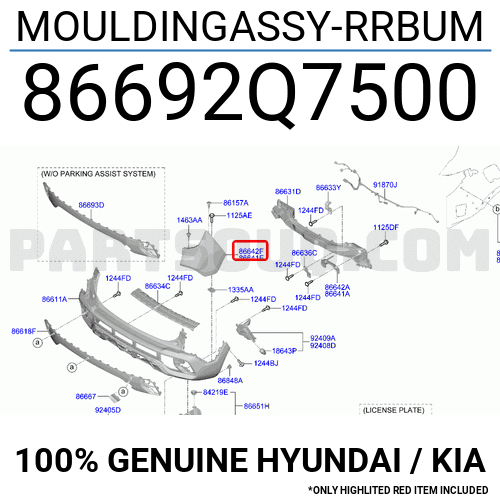 MOULDINGASSY-RRBUM 86692Q7500 | Hyundai / KIA Parts | PartSouq