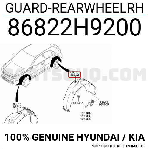 GUARD-REARWHEELRH 86822H9200 | Hyundai / KIA Parts | PartSouq