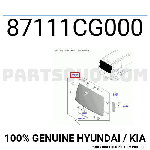 GLASS - TAILGATE 87111CG000 | Hyundai / KIA Parts | PartSouq