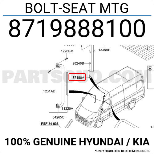 BOLT-SEAT MTG 8719888100 | Hyundai / KIA Parts | PartSouq