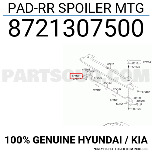 PAD-RR SPOILER MTG 8721307500 | Hyundai / KIA Parts | PartSouq