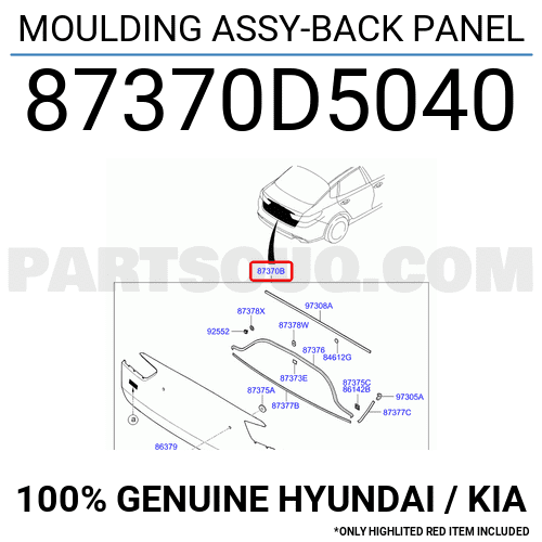 MOULDING ASSY-BACK PANEL 87370D5040 | Hyundai / KIA Parts | PartSouq