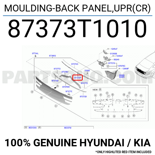 MOULDING-BACK PANEL,UPR(CR) 87373T1010 | Hyundai / KIA Parts | PartSouq