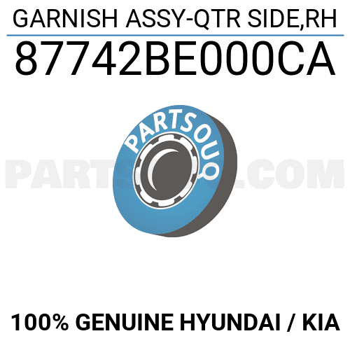 GARNISH ASSY-QTR SIDE,RH 87742BE000CA | Hyundai / KIA Parts | PartSouq