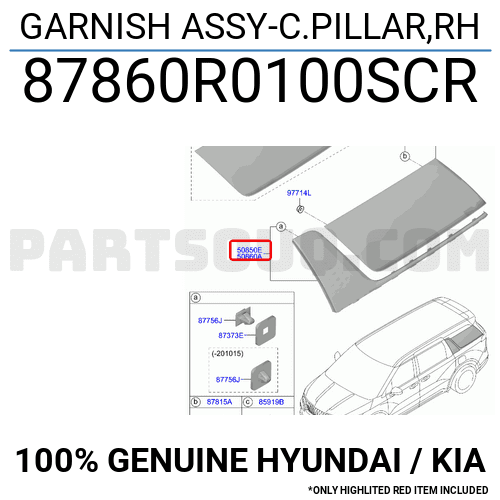 GARNISH ASSY-C.PILLAR,RH 87860R0100SCR | Hyundai / KIA Parts | PartSouq