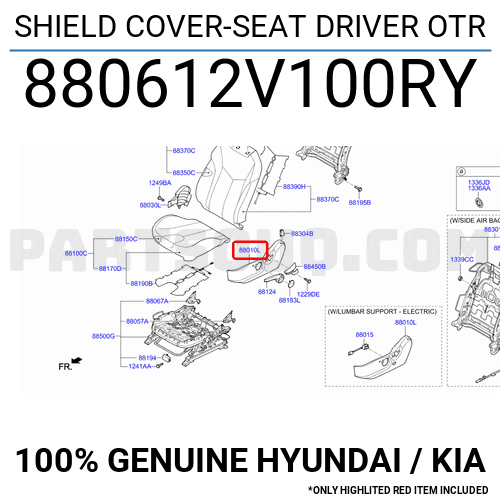 SHIELD COVER-SEAT DRIVER OTR 880612V100RY | Hyundai / KIA Parts | PartSouq