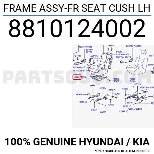FRAME ASSY-FR SEAT CUSH LH 8810124002 | Hyundai / KIA Parts | PartSouq
