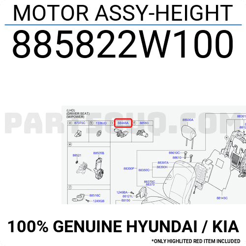 MOTOR ASSY-HEIGHT 885822W100 | Hyundai / KIA Parts | PartSouq