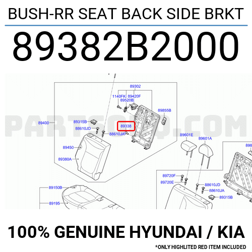 BUSH-RR SEAT BACK SIDE BRKT 89382B2000 | Hyundai / KIA Parts | PartSouq