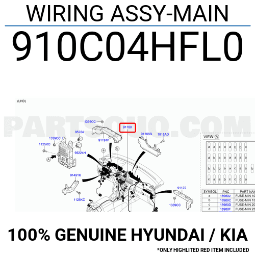 WIRING ASSY-MAIN 910C04HFL0 | Hyundai / KIA Parts | PartSouq
