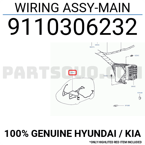 WIRING ASSY-MAIN 9110306232 | Hyundai / KIA Parts | PartSouq