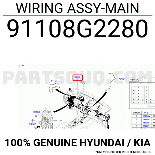 WIRING ASSY-MAIN 91108G2280 | Hyundai / KIA Parts | PartSouq