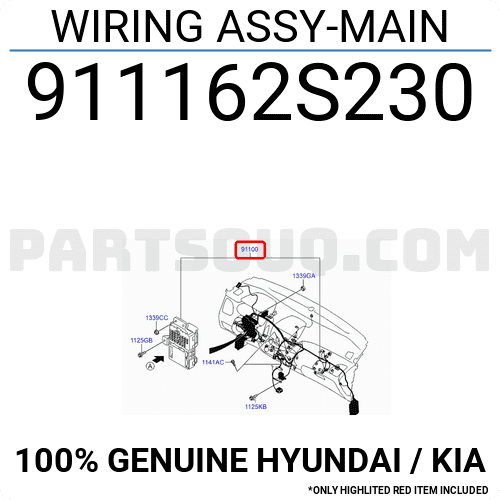 WIRING ASSY-MAIN 911162S230 | Hyundai / KIA Parts | PartSouq