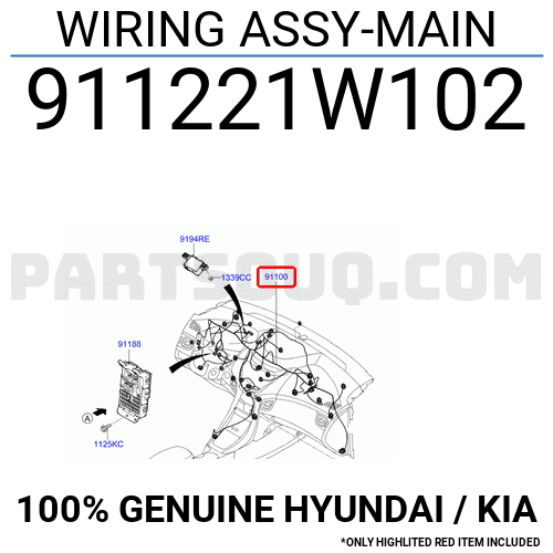 WIRING ASSY-MAIN 911221W102 | Hyundai / KIA Parts | PartSouq
