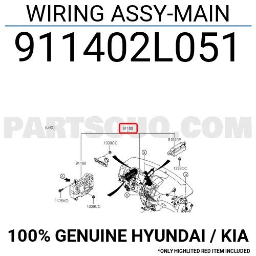 WIRING ASSY-MAIN 911402L051 | Hyundai / KIA Parts | PartSouq
