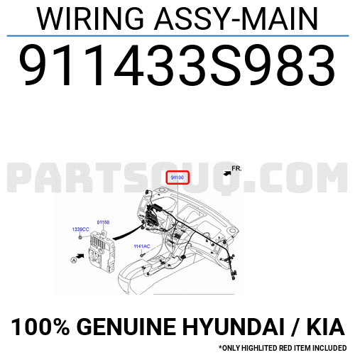 WIRING ASSY-MAIN 911433S983 | Hyundai / KIA Parts | PartSouq