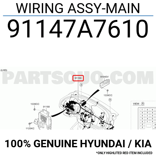 WIRING ASSY-MAIN 91147A7610 | Hyundai / KIA Parts | PartSouq