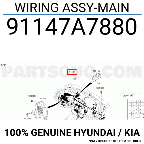 WIRING ASSY-MAIN 91147A7880 | Hyundai / KIA Parts | PartSouq