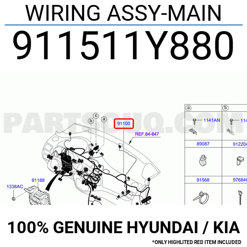 WIRING ASSY-MAIN 911511Y880 | Hyundai / KIA Parts | PartSouq